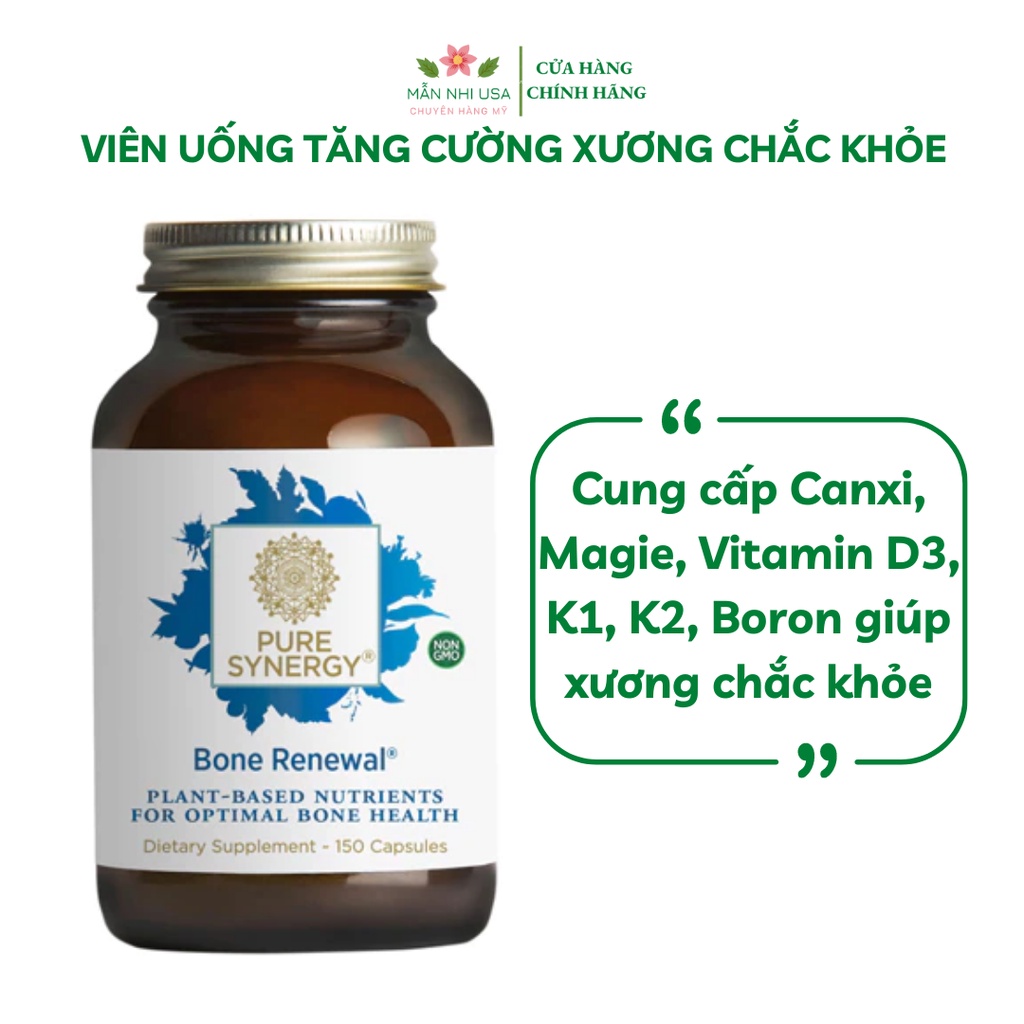 Viên uống bổ sung canxi Pure Synergy Bone Renewal 150 viên. | Shopee ...