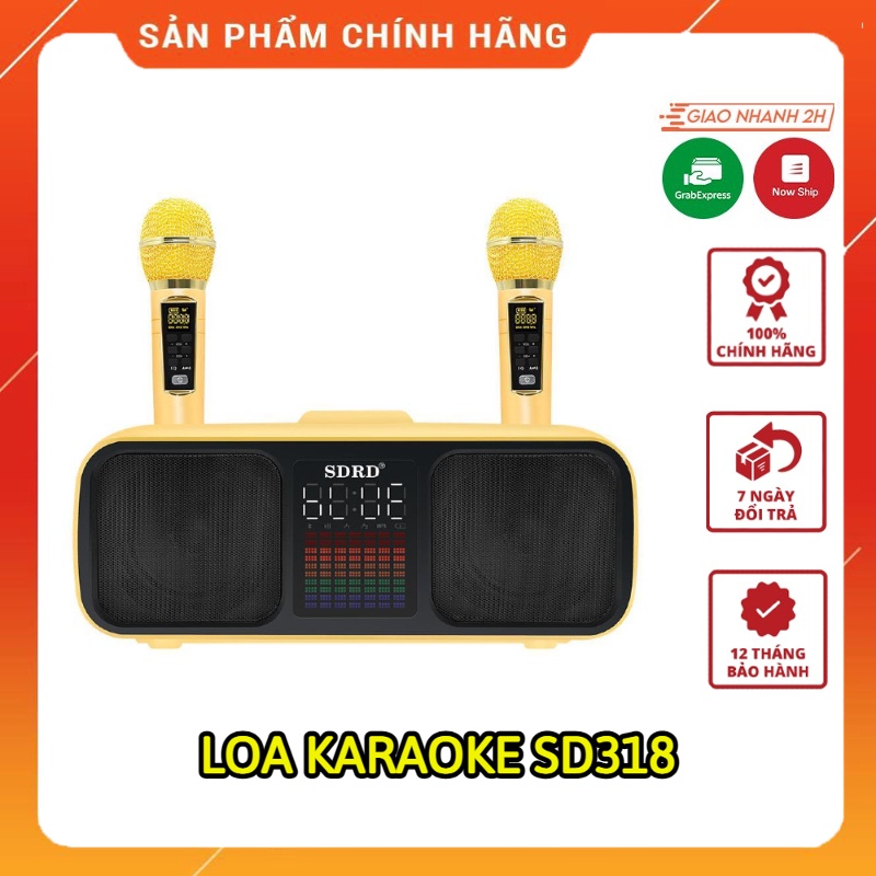 Loa Karaoke SD 318 Tặng Kèm 2 Micro Cao Cấp. Sạc Trực Tiếp Mic Trên Loa, Âm Thanh Cực Hay, Cảm ...