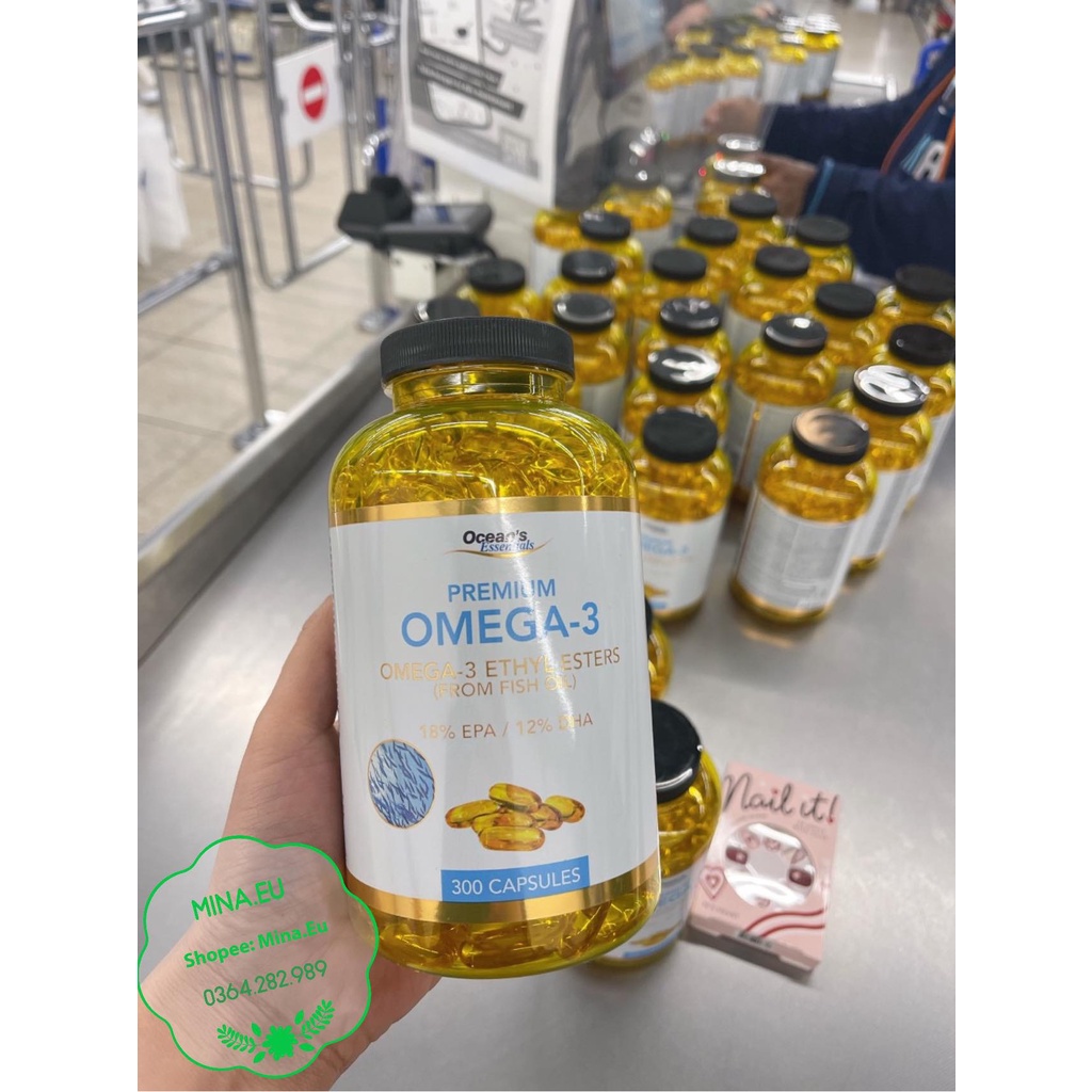 Dầu cá OMEGA 3 OCEAN'S ESSENTIALS 1000mg hộp 300 viên | Shopee Việt Nam