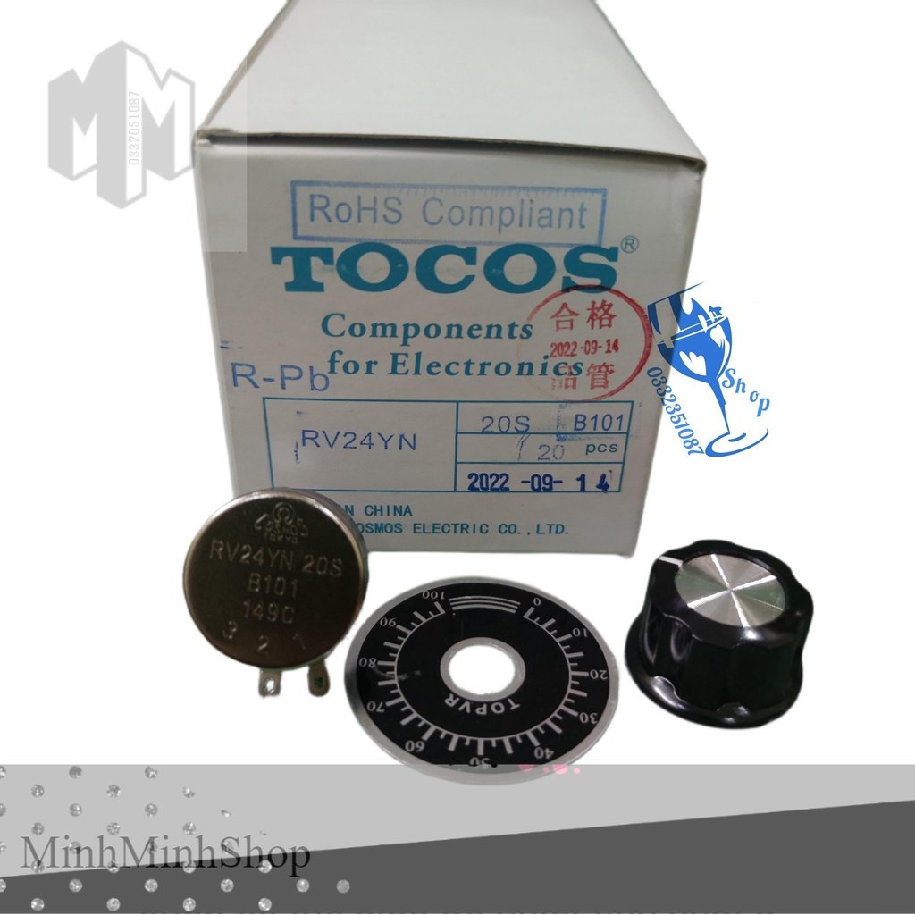 Biến trở tocos Biến trở xoay Chiết áp tocos RV24YN 20S 1K 10K 100K 5k ...