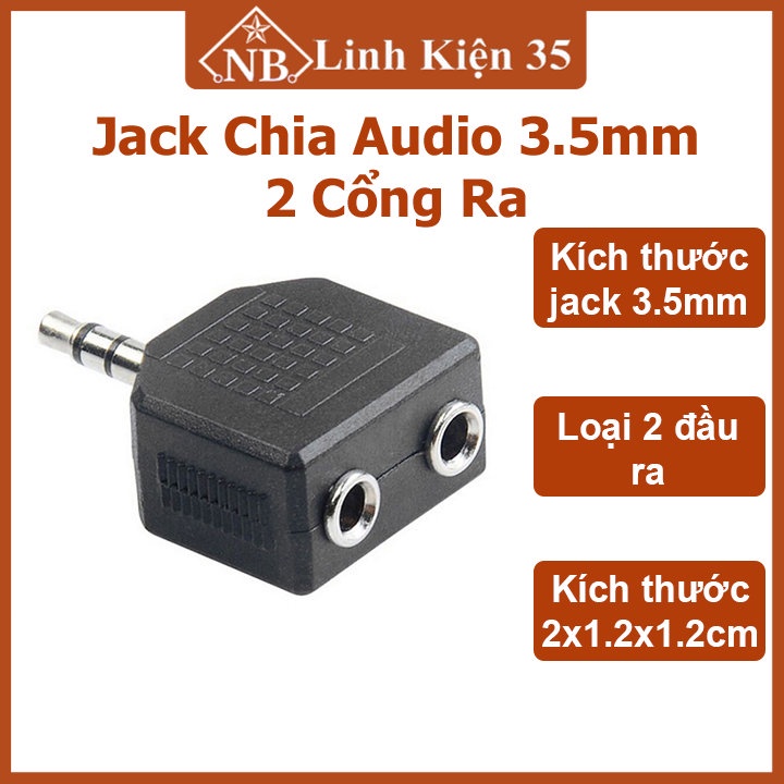 Jack chia Audio 3.5mm 2 cổng ra, Jack thông minh, nhỏ gọn, tiện lợi ...