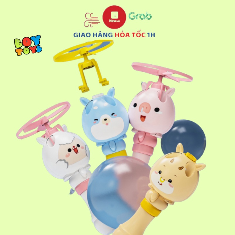 Đồ chơi thổi bong bóng xà phòng kèm chong chóng quay bay lên không ...