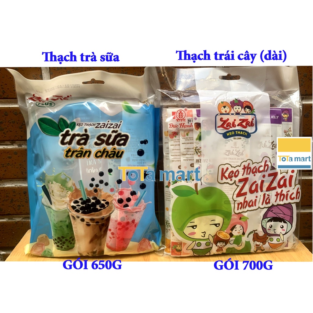 (hsd 09/2024) Kẹo thạch dài Zai Zai Đức Hạnh gói lớn 700g, trà sữa 650g. | Shopee Việt Nam