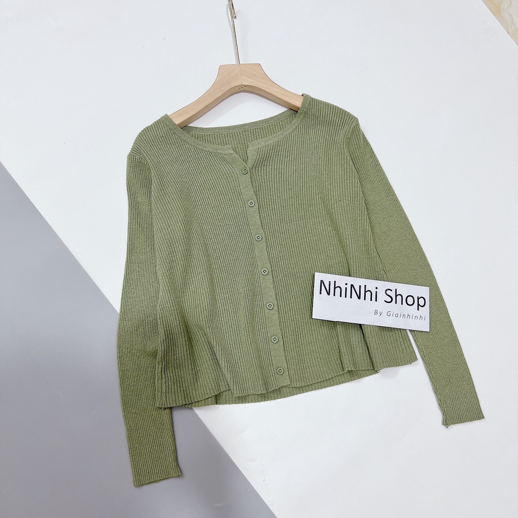 Áo len tăm khuy nhỏ, Áo khoác cadigan dáng vừa AL9915 - NhiNhi Shop ...