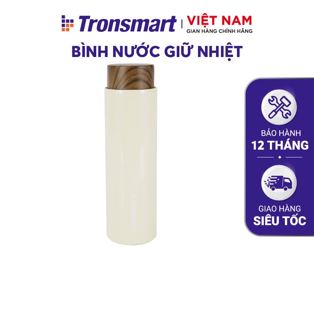 Bình Nước Giữ Nhiệt TRONSMART TS BOTTLE 400ml Nắp Gỗ - Gọn Nhẹ - Thời Trang - Giữ Nhiệt - Hàng ...