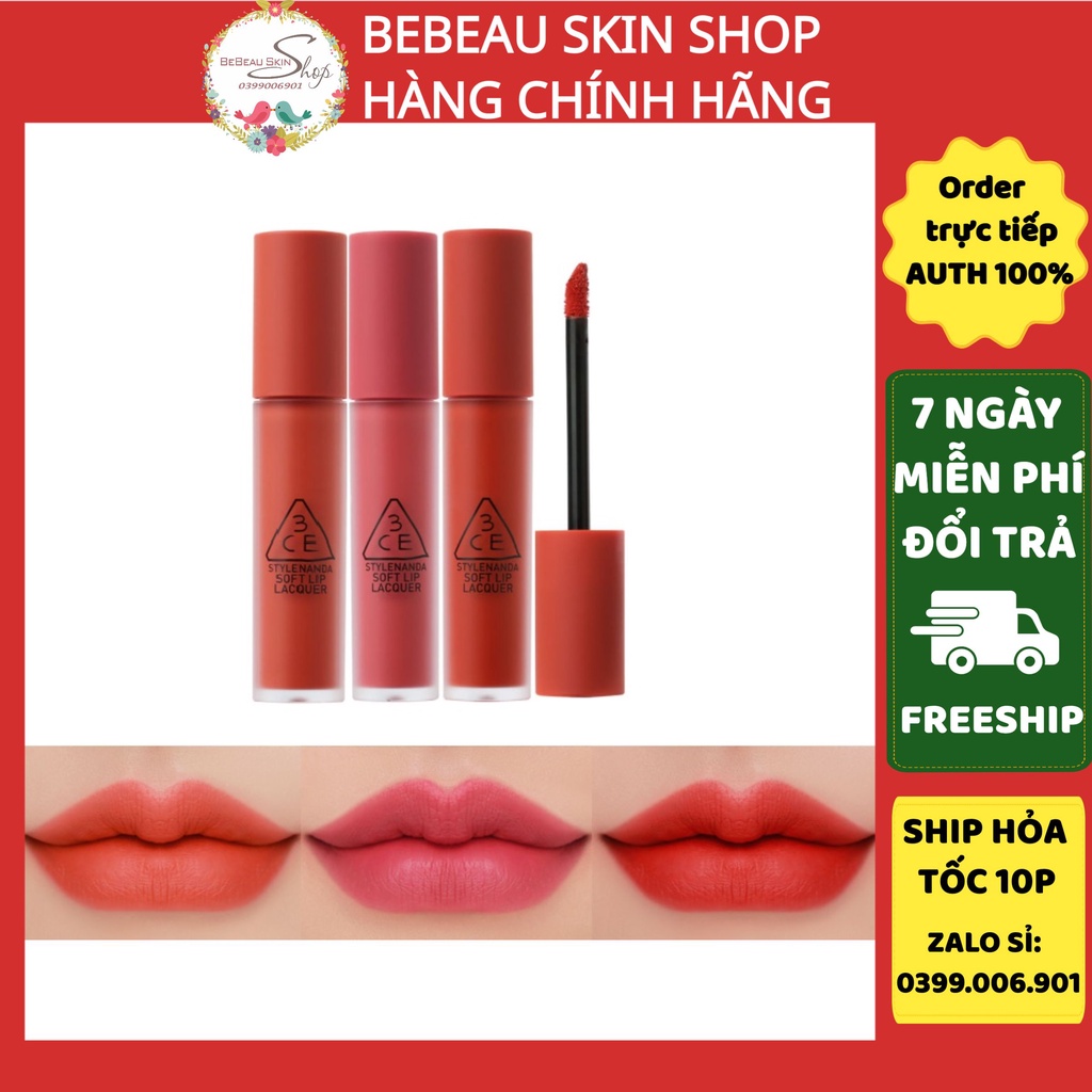 Son kem 3ce Soft Lip Lacquer Change Mode Shawty Perk Up Tawny Red Null Set - Bebeau | Shopee ...