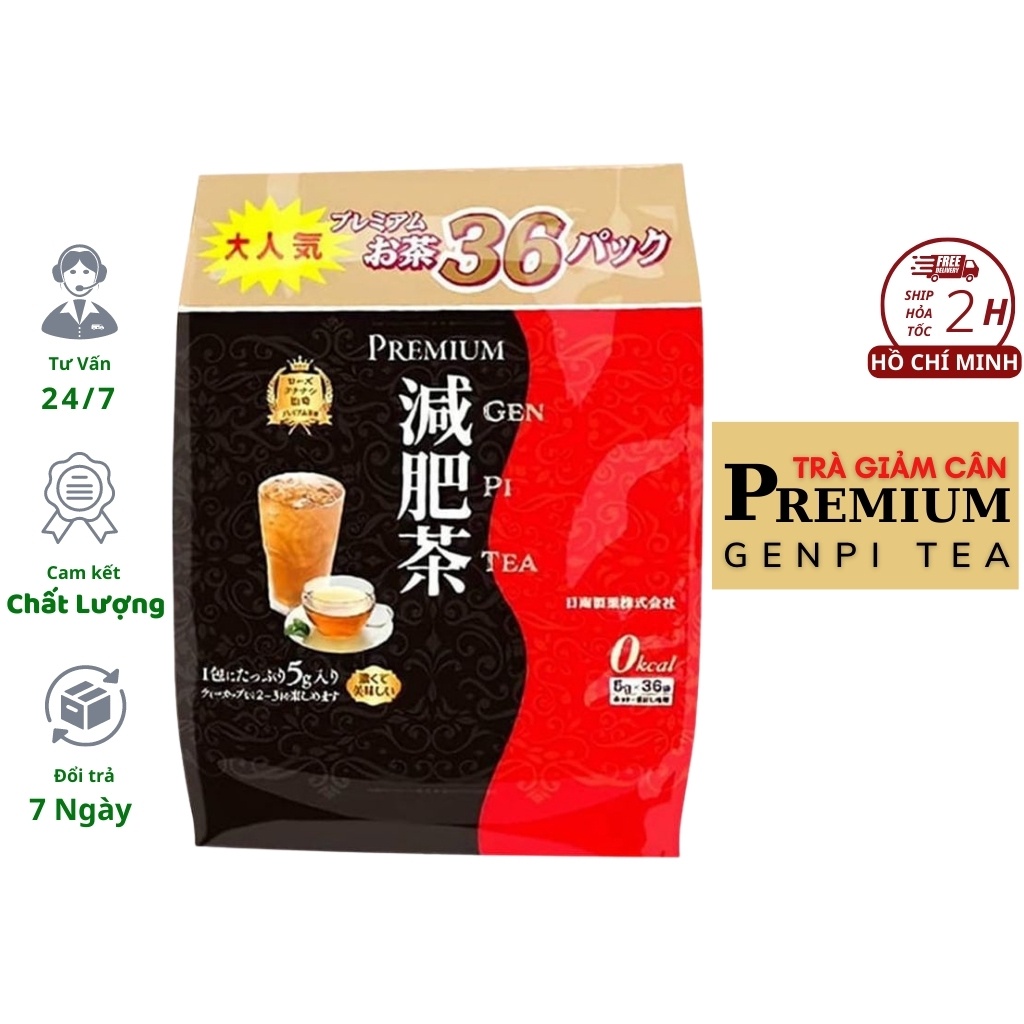 Trà Giảm Cân Thải Độc Genpi Tea Premium (Mẫu Mới) 36 Gói Nhật, Trà Giảm ...
