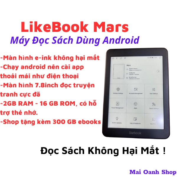 Máy Đọc Sách Likebook Mars T80D 7.8 Inch Màn Hình e-ink Chạy Android | Shopee Việt Nam