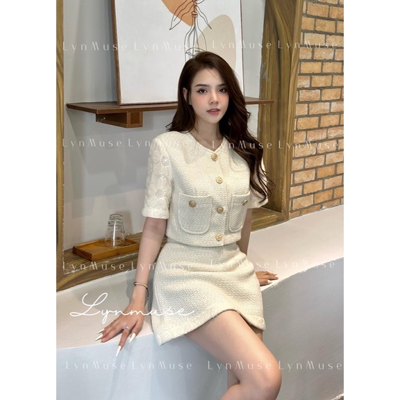 Chính Hãng Lyn Muse Set Dạ Tay Hoa Ren Cao Cấp | Shopee Việt Nam