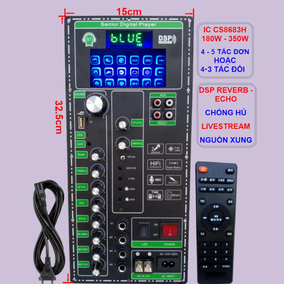 Mạch loa kéo LIVESTREAM DSP REVERB – ECHO CHỐNG HÚ IC CS8683H 180W ...