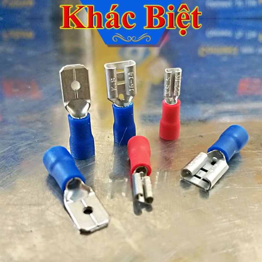 Đầu cos ghim dẹp đực hoặc cái capa bằng đồng KST bấm nối dây điện MDV ...