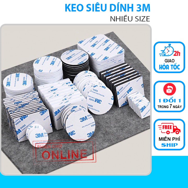 Băng Keo 2 Mặt Siêu Dính 3M - Keo xốp 2 mặt 3M - Nhiều Kích thước> | Shopee Việt Nam