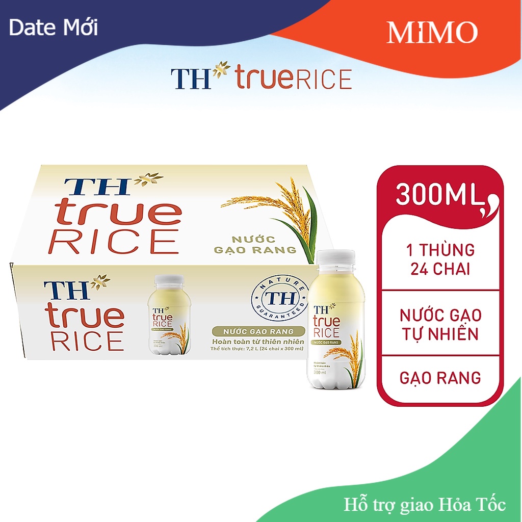 [Date Mới] Thùng 24 chai nước gạo rang TH True Rice 300ml (300ml x 24 ...