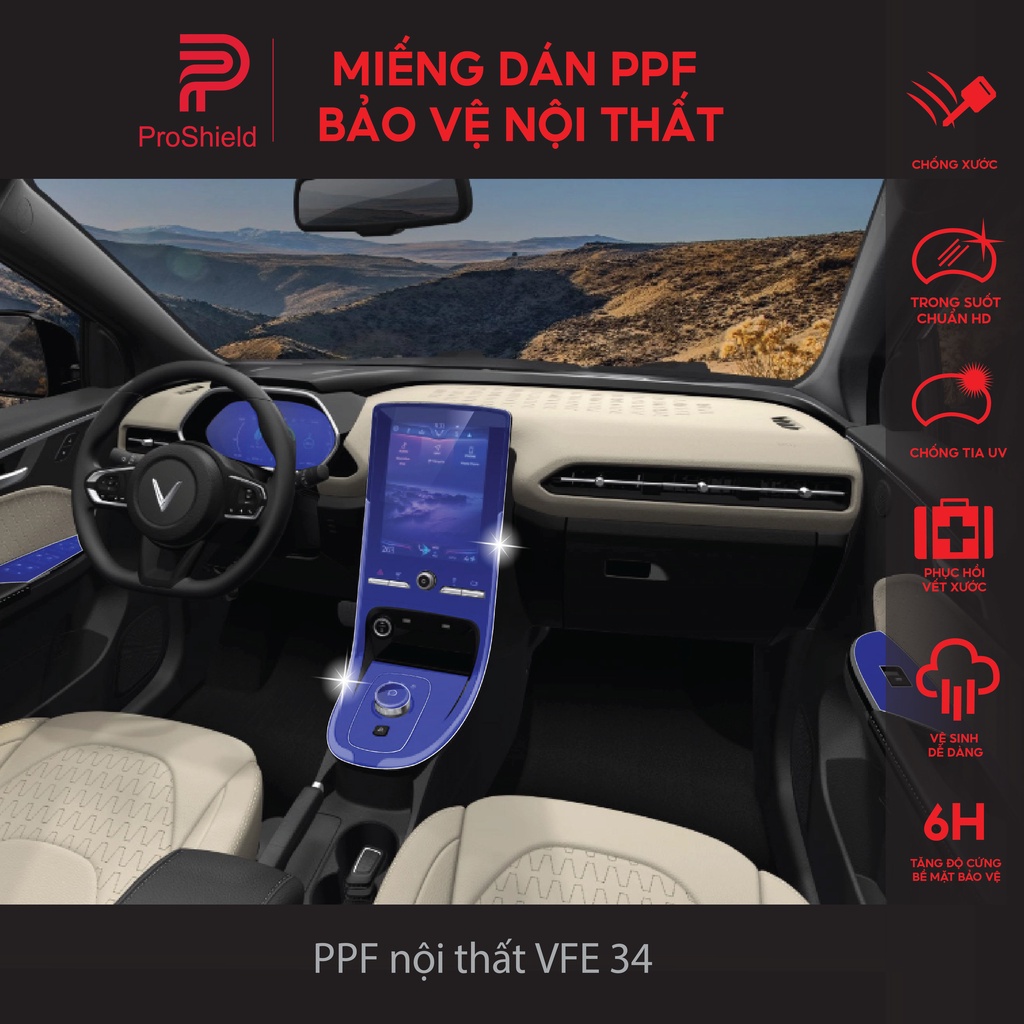 Dán PPF nội thất Vinfast Vfe34 - Film PPF trong suốt chống xước nội ...