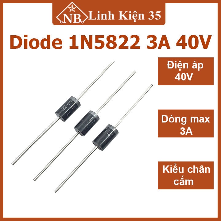 Diode bán dẫn 1N5822 3A 40V Schottky phân cực thuận thấp, ngắt cực ...