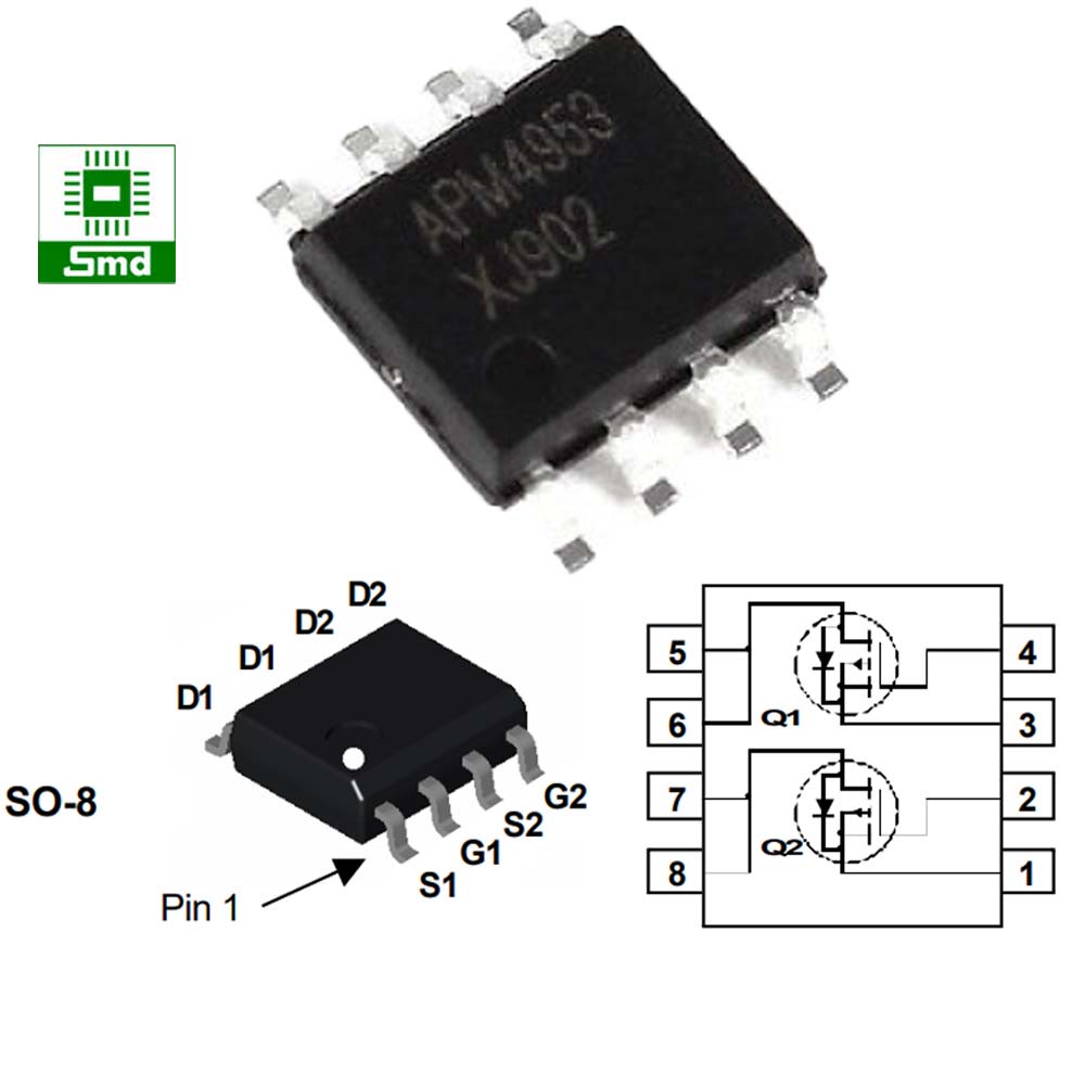 Mosfet SOP8 TPC8107 AO4606 AO9926 AMP4953 FS8205A MEM2311 AO4410 FDS4410 AOD484 SI4567 AO4468 ...