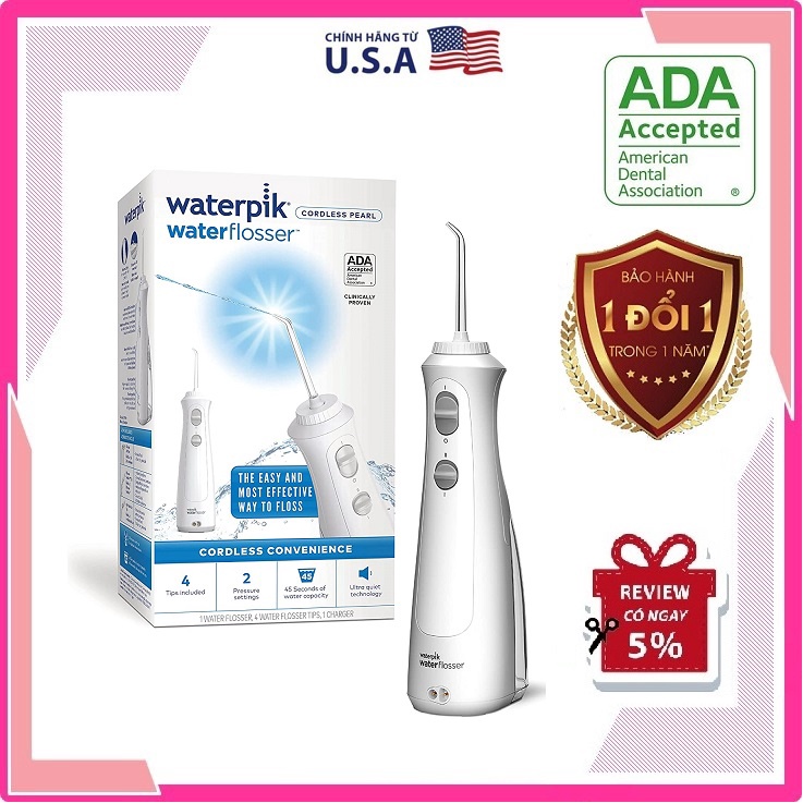 Máy Tăm Nước Cầm Tay Waterpik WF13 Cordless Water Flosser BH 1 Đổi 1 ...