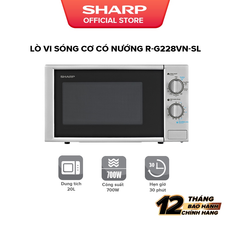 [Sharp x Shopee Live] Lò vi sóng có nướng Sharp R-G228VN-SL - 20L ...
