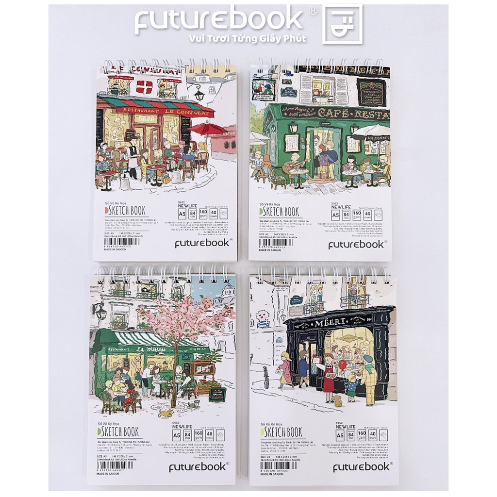 Sổ Vẽ Ký Hoạ SketchBook FUTUREBOOK 40 tờ size A4/ A5 160/120 GSM - NEW ...