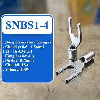 Đầu cos chữ Y trần bằng đồng cao cấp KST, SNB1 SNB2 SNB3 SNB5 bấm nối ...