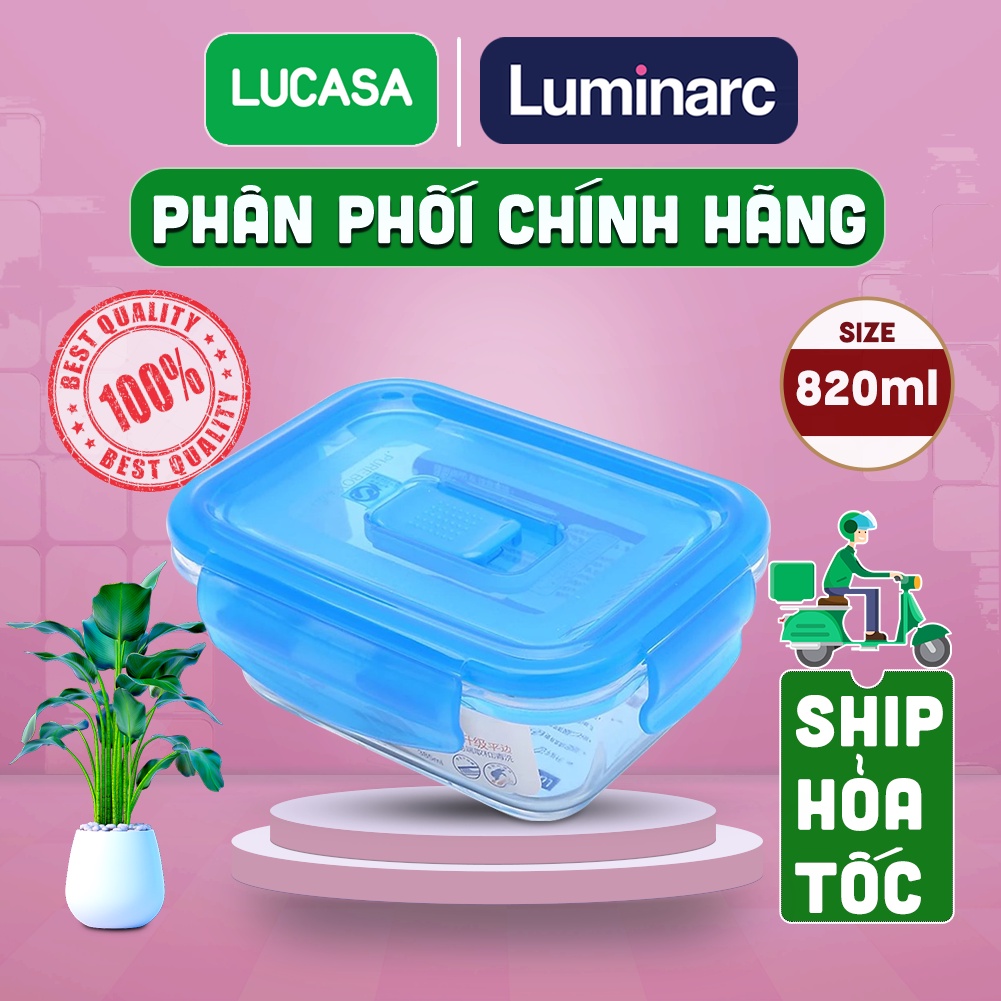 Hộp Thuỷ Tinh Luminarc Pure Active Chữ Nhật 820ml - L1971 | Phân Phối ...