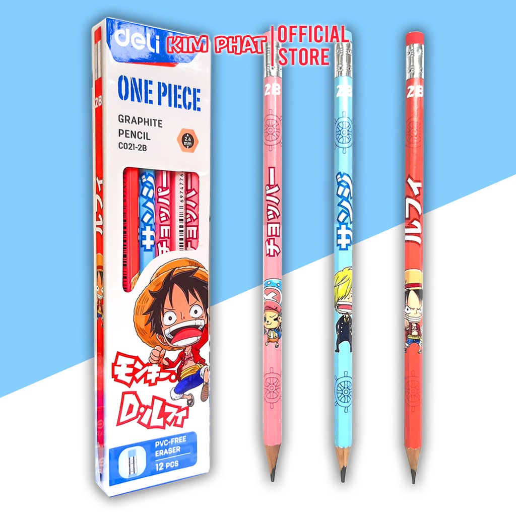 Bút chì lục giác 2B học sinh Deli One Piece C021-2B | Shopee Việt Nam