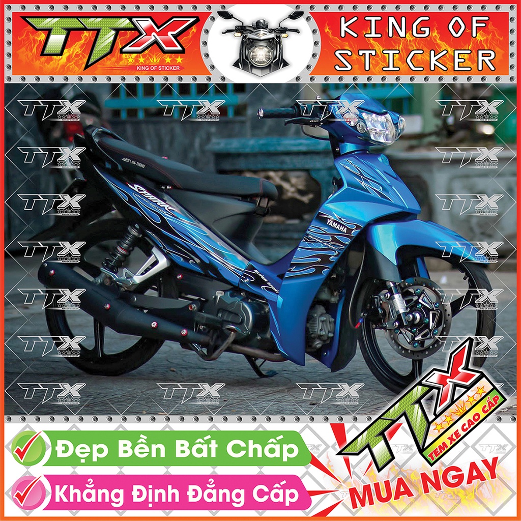 Tem Xe Sirius Xanh Đen Mới - Tem Sirius Lửa Siêu Đẹp Đen Xanh Spark 50 ...