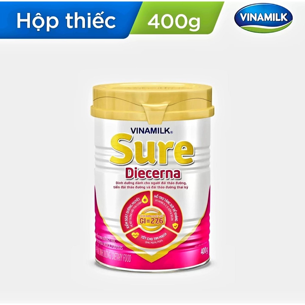 [HSD T1-2025] COMBO 2 LON SỮA BỘT VINAMILK SURE DIECERNA 400G. | Shopee Việt Nam