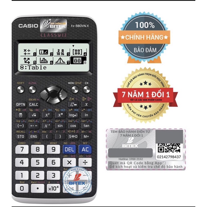 Máy tính CASIO fx-580 vnx _QR code _B/h 7năm_N/k Bitex | Shopee Việt Nam