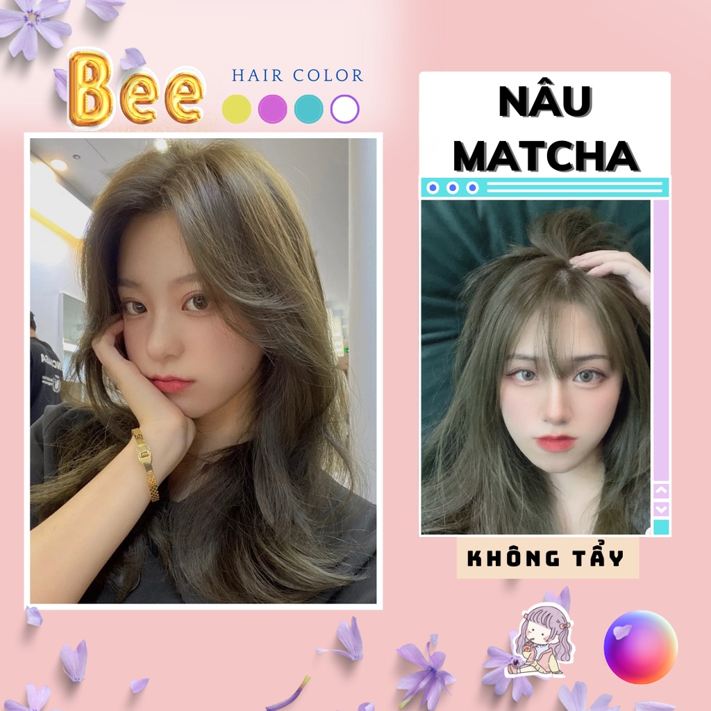 Thuốc nhuộm tóc màu NÂU MATCHA không tẩy | Bee haircolor, Beehaircolor ...