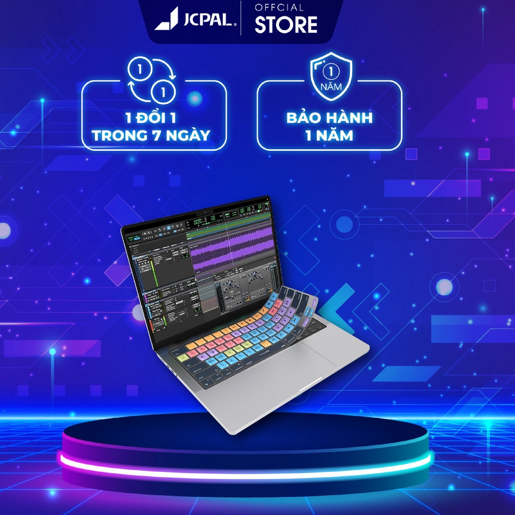 Phủ Phím JCPAL Verskin Avid Tools Shortcuts MB Pro M1-14 16 2021| Air M2 13 2022, Kháng khuẩn ...