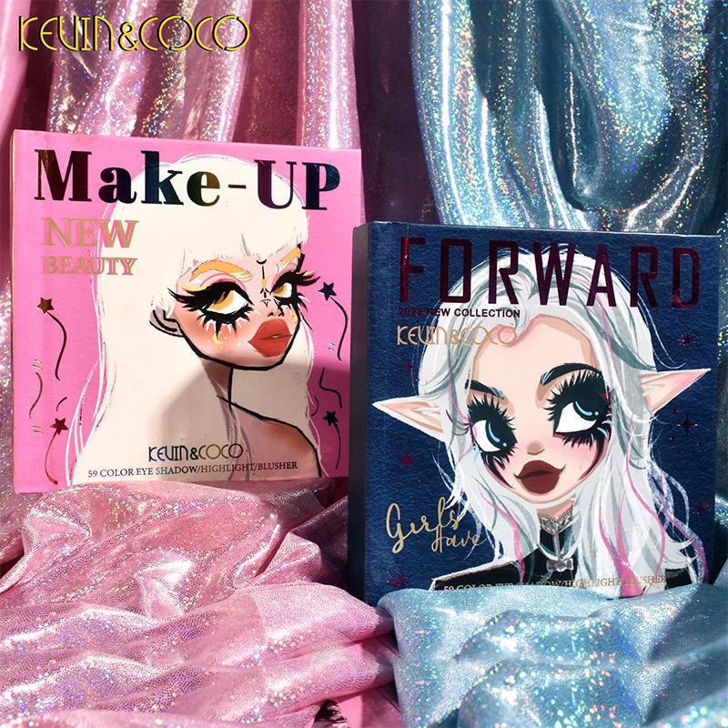 Bảng Phấn Mắt Kevin & Coco 59 Màu Ánh Ngọc Trai Nhung Mịn Độ Bóng Cao ...