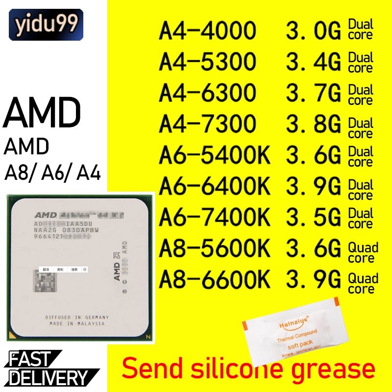 Amd Ổ Cắm Đồ Họa A4-5300 6300 7300 A6 5400 6400 7400 4000 A8 5600 K FM2 ...