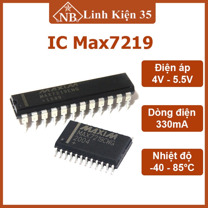 IC chức năng MAX7219 24P, IC điều khiển Led số 7 đoạn | Shopee Việt Nam