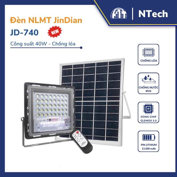 Đèn Năng Lượng Mặt Trời, Đèn Pha Chống Lóa Cao Cấp JinDian JD-740 Công Suất 40W - Mẫu Mới 2021 ...