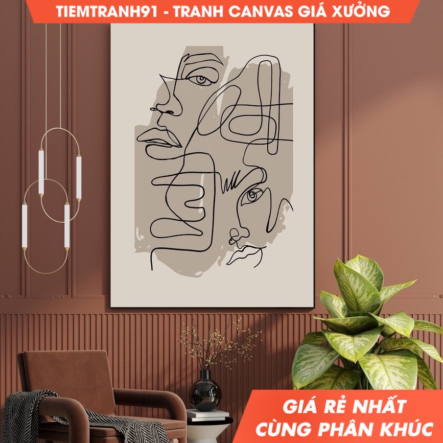 Tranh treo tường Woman Body Wall Line Art, Black and Beige Line Art ...