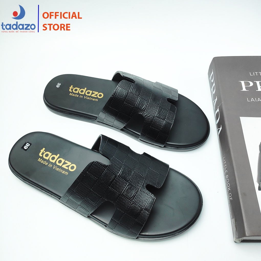 Dép da nam quai chữ H tadazo TD185 - DEN màu đen | Shopee Việt Nam