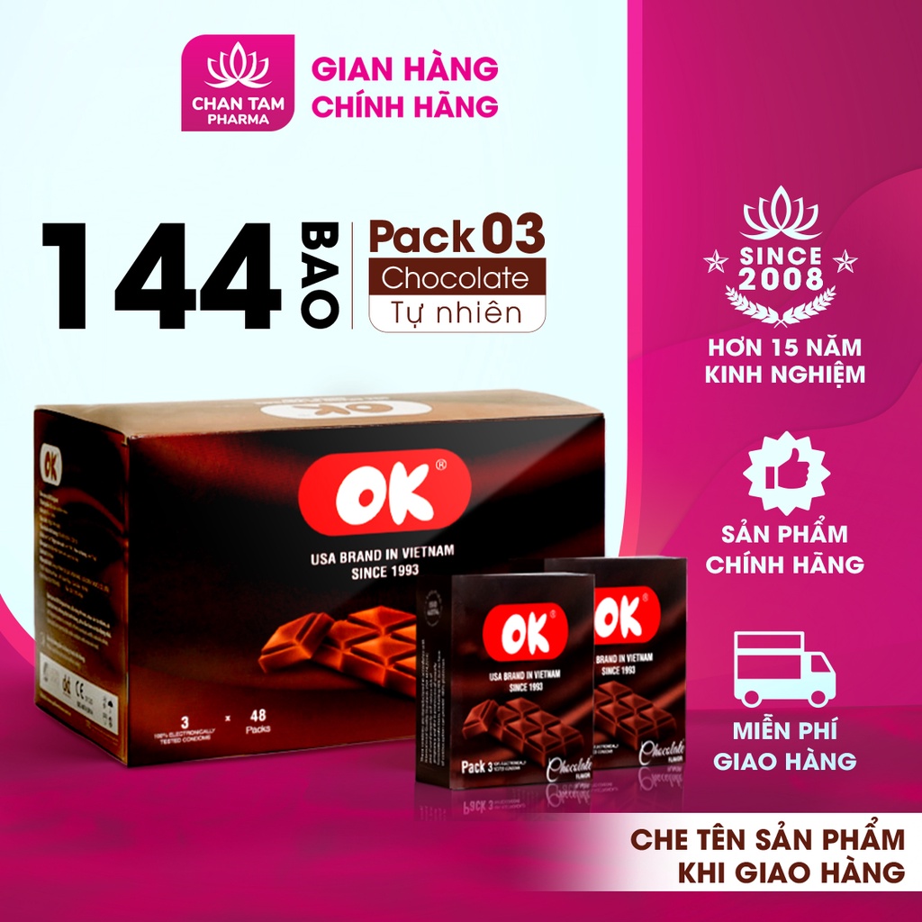Bao cao su OK chocolate – hộp 144 cái | Shopee Việt Nam