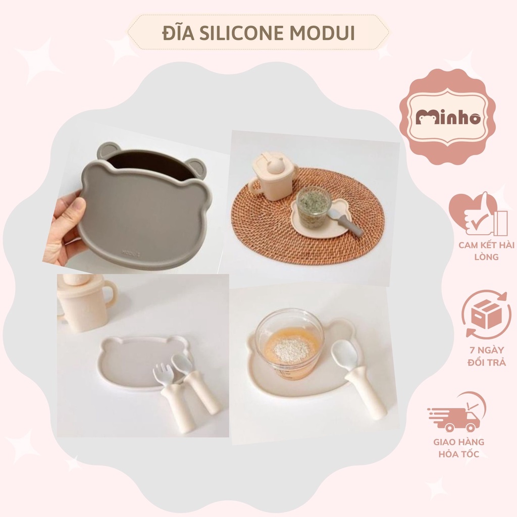 Đĩa ăn kiêm nắp gấu MODUI chính hãng Bluemama Hàn Quốc | Shopee Việt Nam