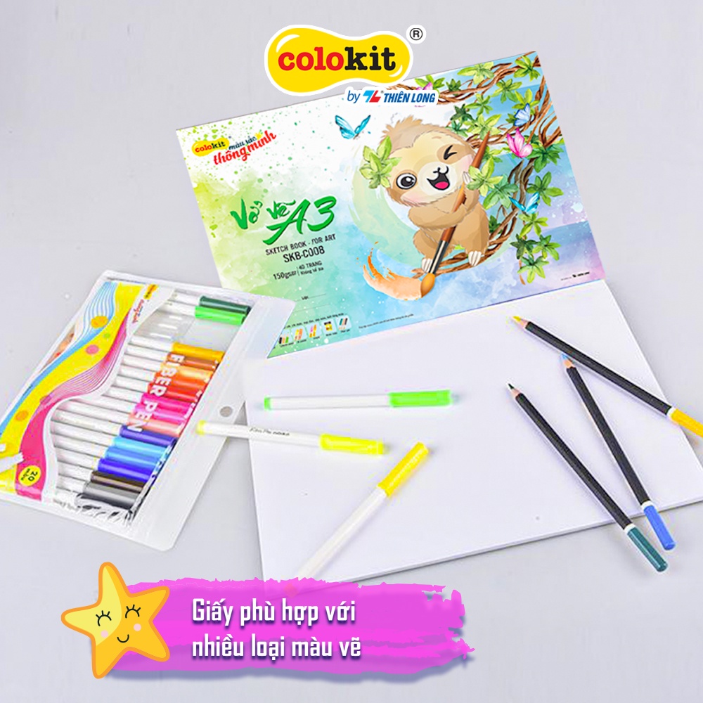 Vở vẽ Sketch Book for Art Thiên Long Colokit nhiều kích cỡ- A3/A4- ĐỊnh ...