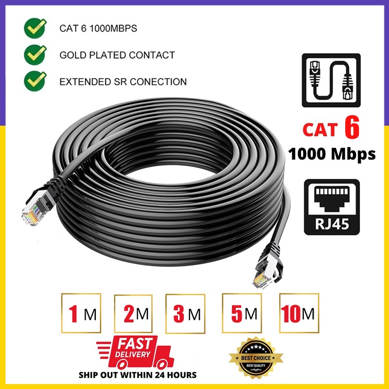 Dây Cáp Mạng Lan 8 Dây 1M 2M 3M 5M 10M CAT6 RJ45 CAT6 Lan UTP | Shopee Việt Nam
