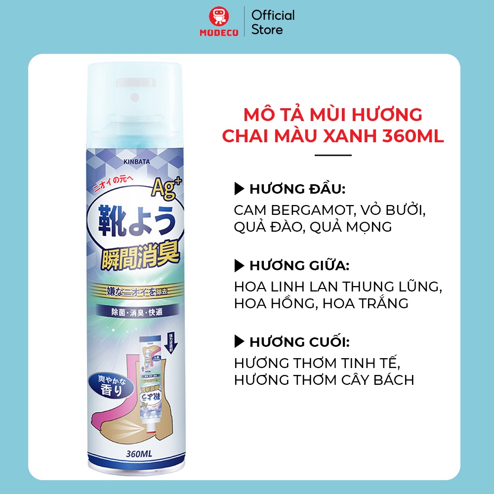 Chai Xịt Khử Mùi Giày KINBATA 360 ml - Công Nghệ ION Bạc Nhật Bản, Loại Bỏ Mùi Hôi Triệt Để ...