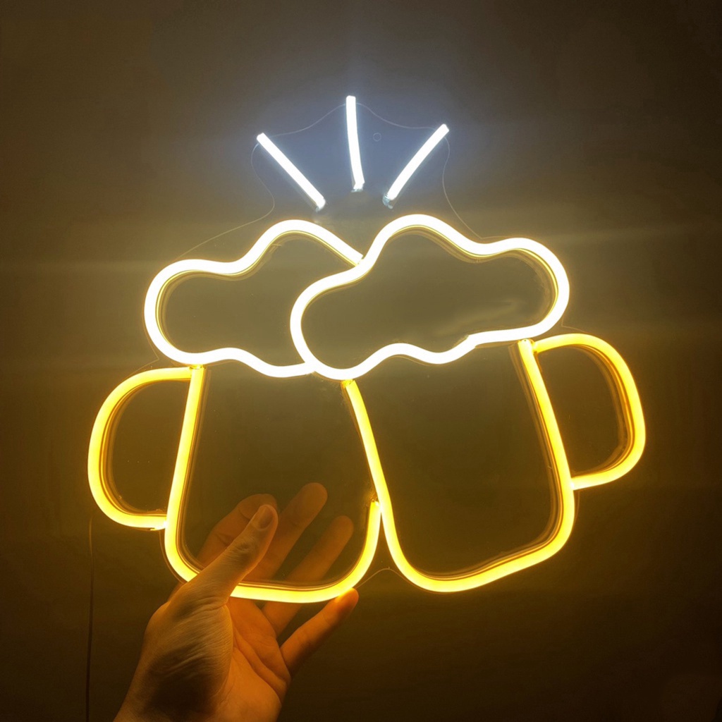 Đèn led neon hình cốc bia Trang trí quán bar quán nhậu Decor phòng ngủ ...