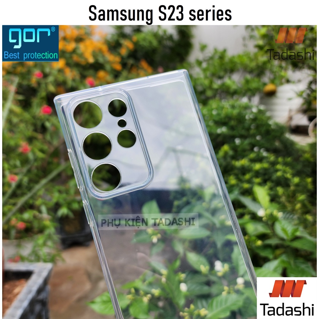 Ốp Lưng Dẻo Gor Samsung S23/ S23 Plus/ S23 Ultra/ S23 FE, S24 Plus/ S24 Ultra Trong Suốt Có Gờ ...