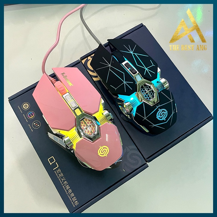 Chuột Máy Tính Gaming Có Dây Led RGB K-SNAKE Q7 Màu Hồng Dễ Thương ...