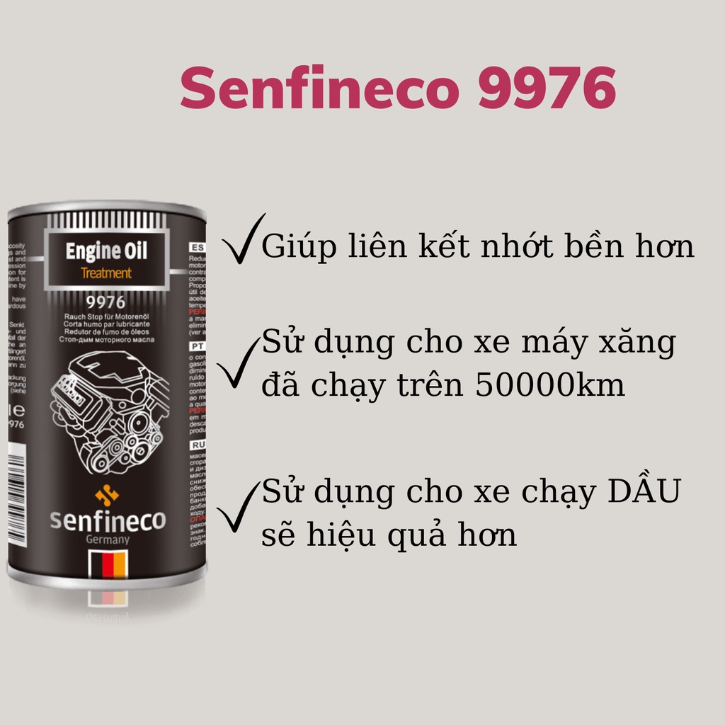 Phụ gia nhớt Senfineco 9910 tăng chất lượng ổn định động cơ dung tích ...