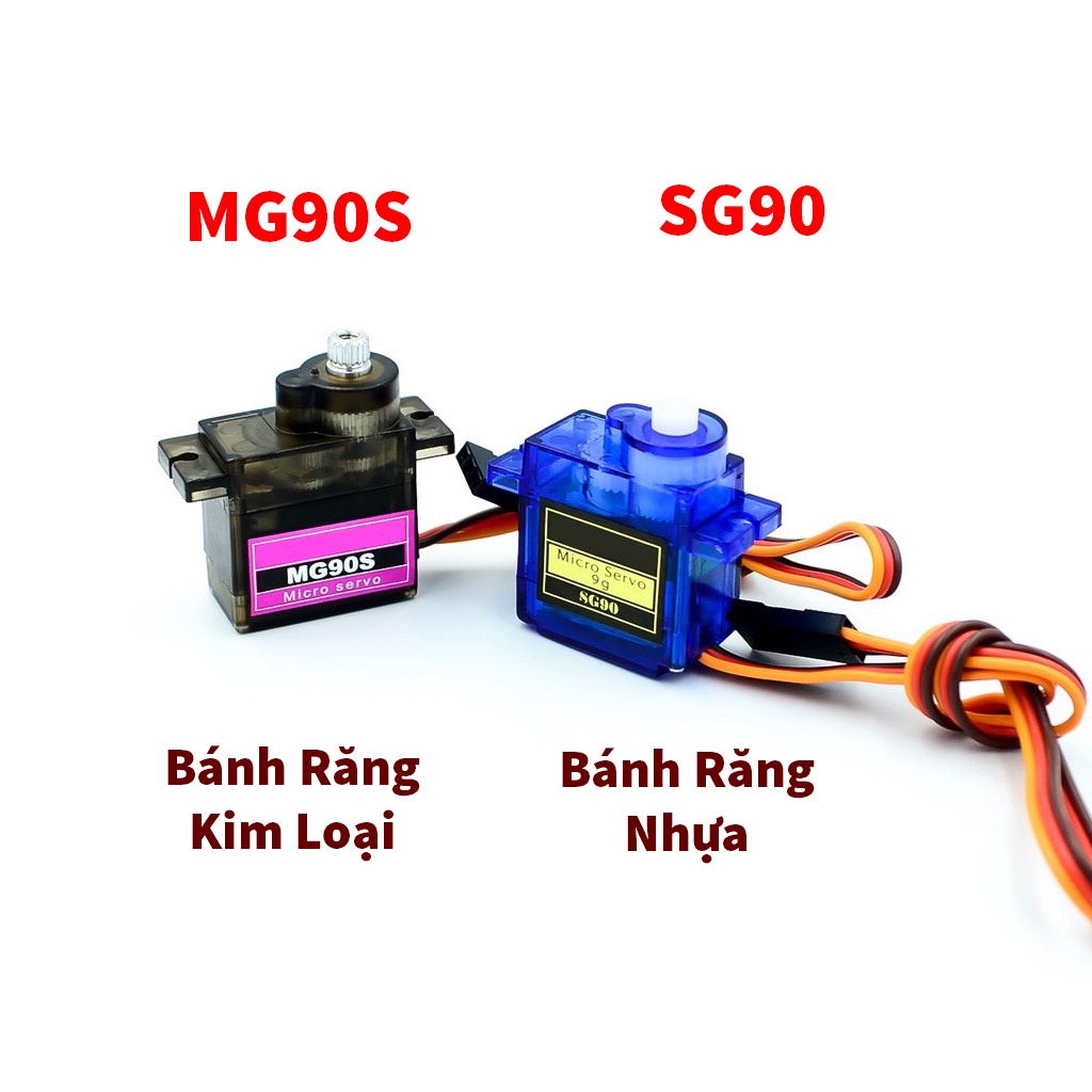 Thiết Bị Lái Servo SG90 MG90S, Động Cơ SG90 MG90 góc quay 180, 360 độ ...