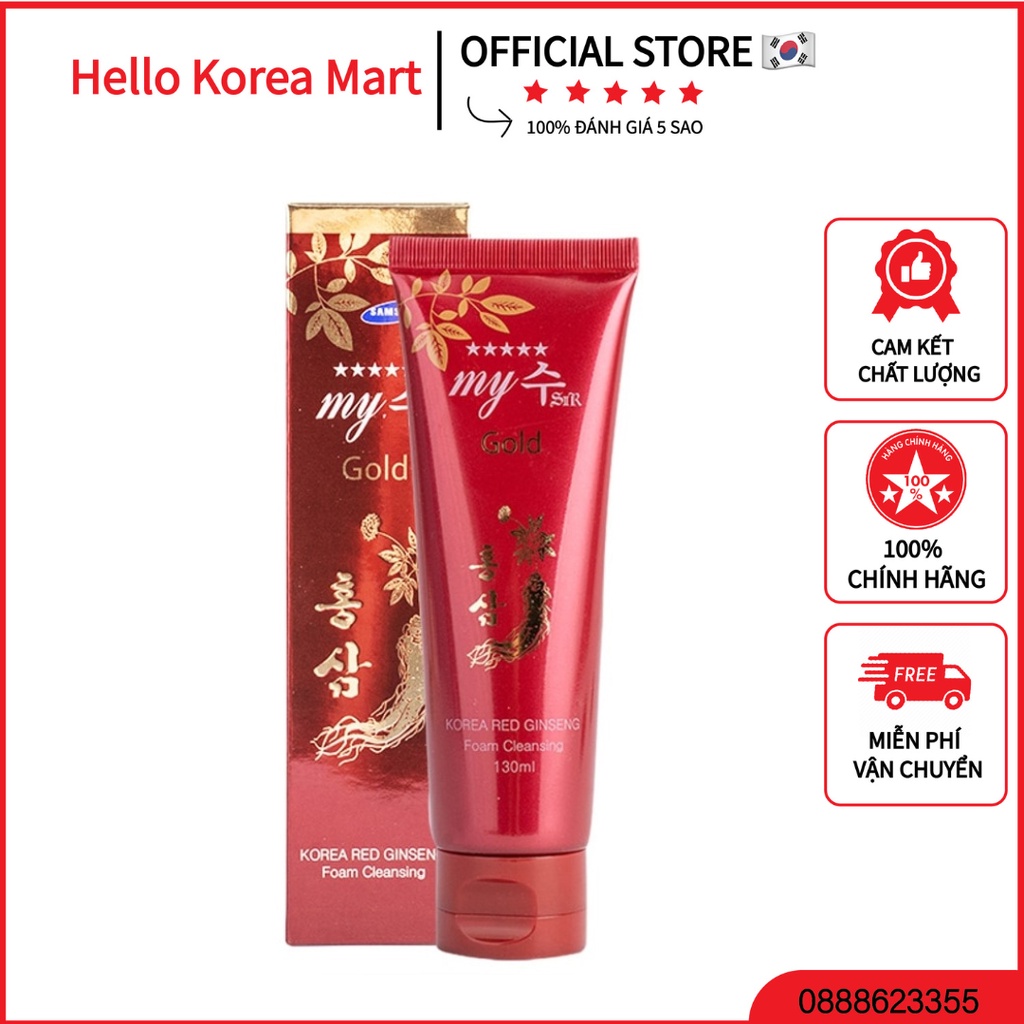 Sữa Rửa Mặt Sâm Đỏ My Gold Korea Red Ginseng Foam Cleanser, Hộp 130ml | Shopee Việt Nam