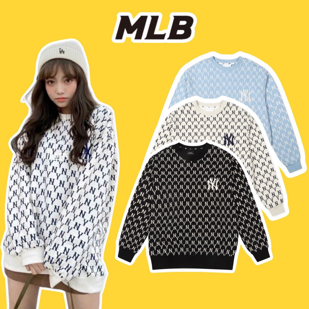 Áo Sweater MLB Diamond Monogram Logo Thêu Cao Cấp Vải Cotton 100% ...