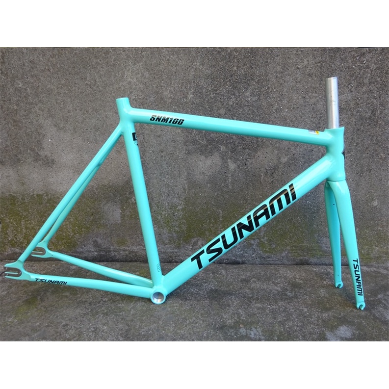Khung xe đạp Fixed Gear Tsunami SNM100 màu Xanh Bianchi | Shopee Việt Nam